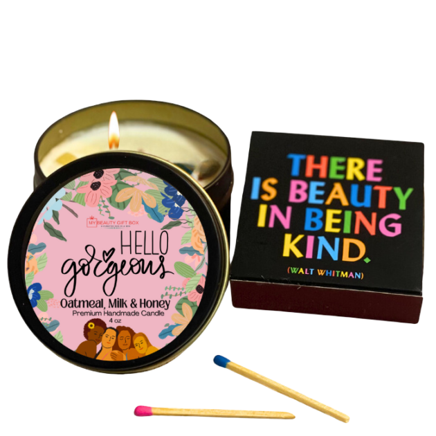 Hello Gorgeous Scented Handmade Candle 4 oz & Matches Gift Set - My ...