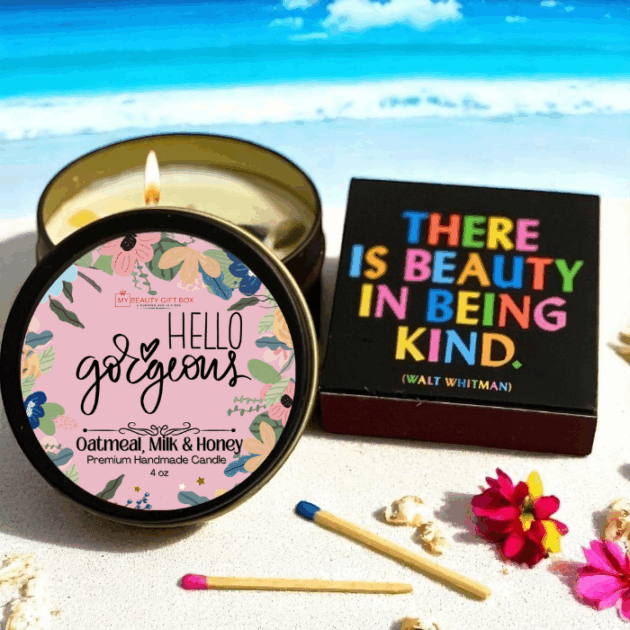 Hello Gorgeous Scented Handmade Candle 4 oz & Matches Gift Set - My ...