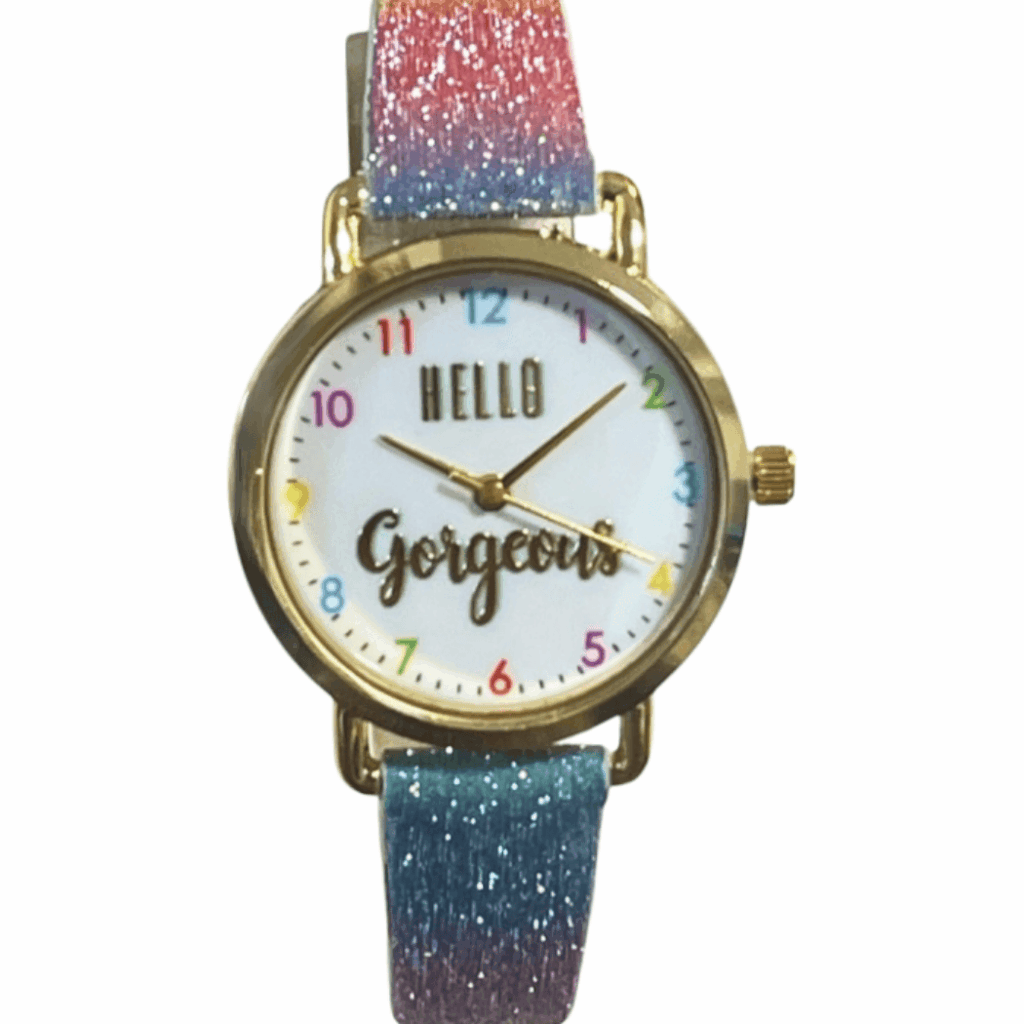 Hello Gorgeous Quartz Watch Shimmer Glitter Stainless Steel Gift - My ...
